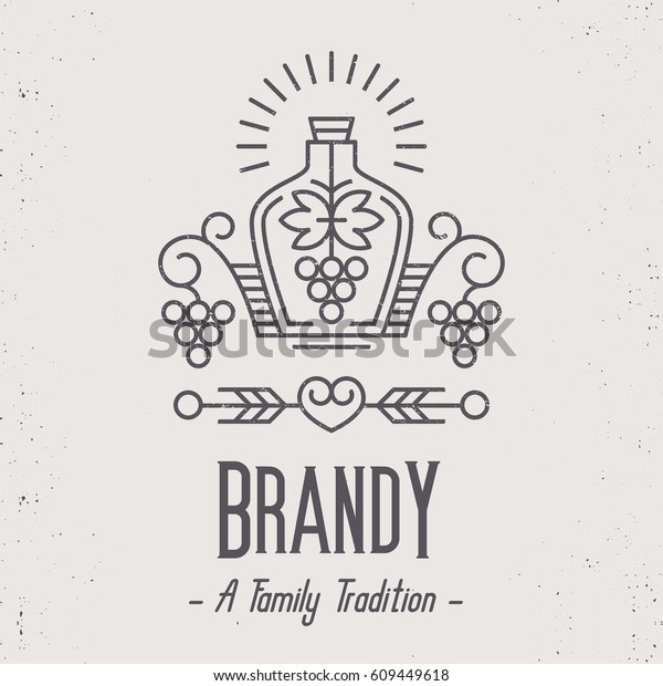 Vintage Brandy Label Design Ethnic Elements Stock Vector (Royalty Free ...
