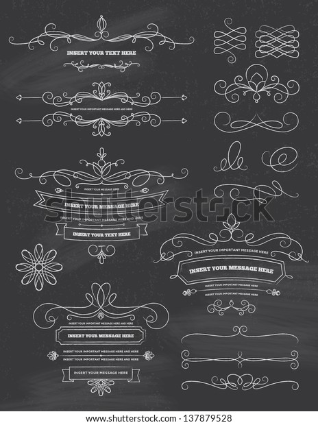 Vintage Calligraphy Chalkboard Design Elements Stock Vector (Royalty ...
