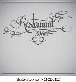 Vintage Calligraphy Restaurant Menu Stock Vector (Royalty Free ...