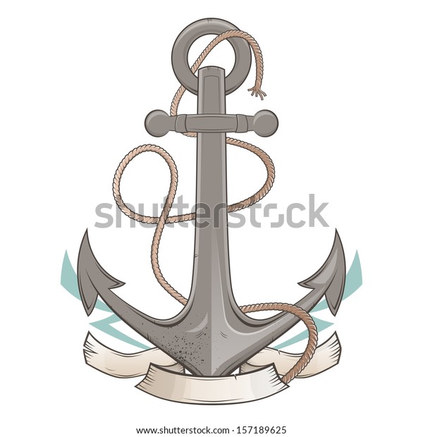ancla de caricatura vintage: vector de stock (libre de regalías ...
