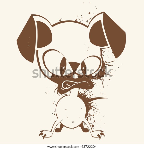 Vintage Cartoon Dog Stock Vector (Royalty Free) 43722304