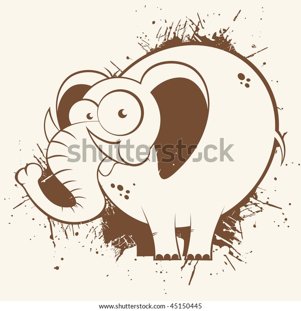 Vintage Cartoon Elephant Stock Vector (Royalty Free) 45150445 ...