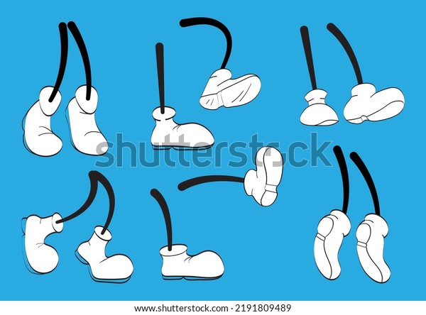 Vintage Cartoon Legs Set Vector Cute Stock Vector (Royalty Free ...