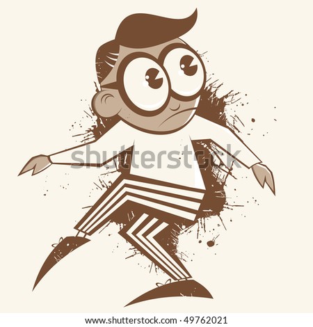 Vintage Cartoon Man Sneaking Stock Vector (Royalty Free) 49762021 ...
