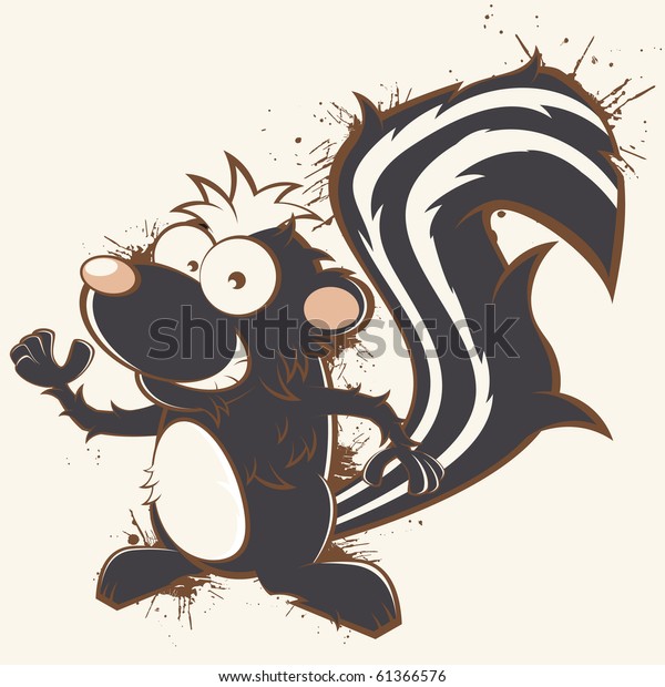 Vintage Cartoon Skunk Stock Vector (Royalty Free) 61366576