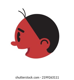 Vintage Cartoon Style Flat Characters Head Stock Vector (Royalty Free ...
