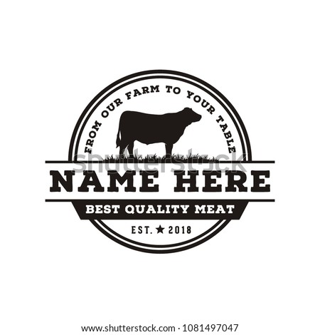 Vintage Cattle Beef Logo Design Inspiration Stock Vector (Royalty Free ...