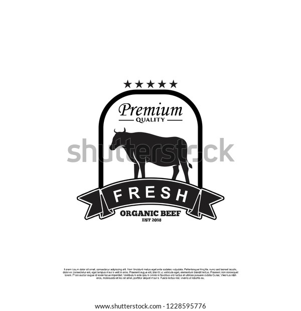 「Vintage Cattle Beef Logo Design Inspiration」のベクター画像素材（ロイヤリティフリー ...