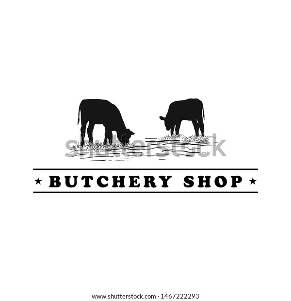 Vintage Cattle Beef Logo Design Inspiration Stock Vector (Royalty Free ...