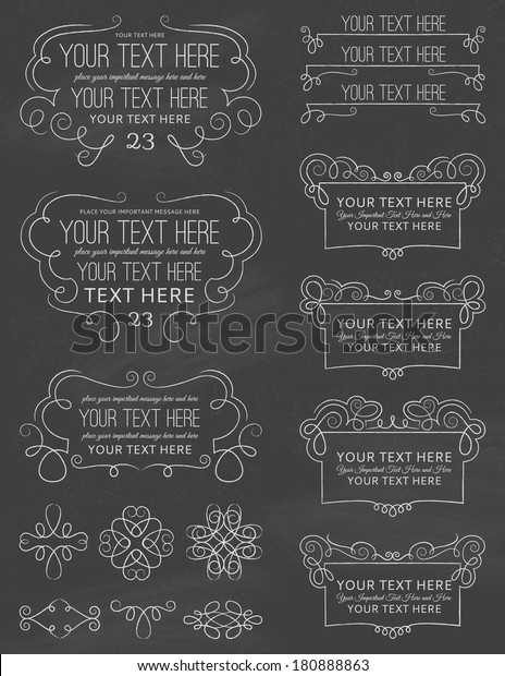 Vintage Chalkboard Calligraphy Design Elements Eight Stock Vector ...