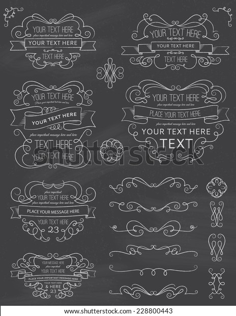 Vintage Chalkboard Calligraphy Design Elements Stock Vector (Royalty ...