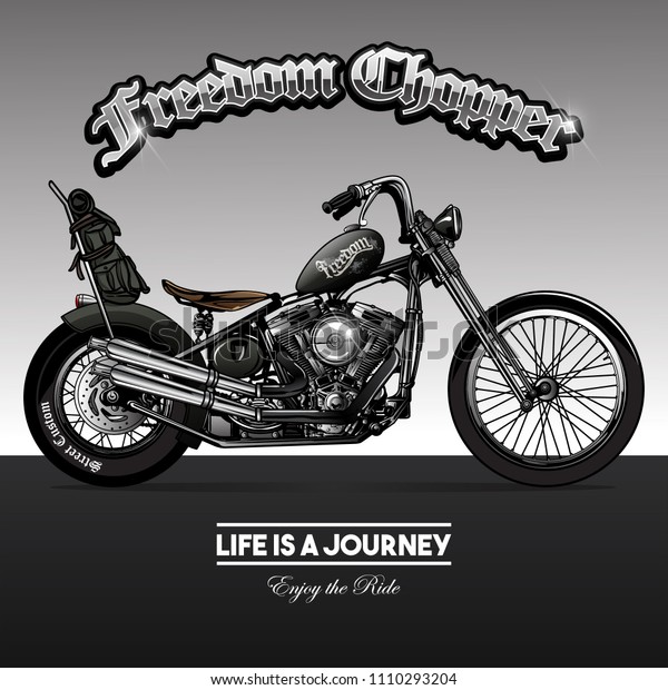 Vintage Chopper Motorcycle Poster