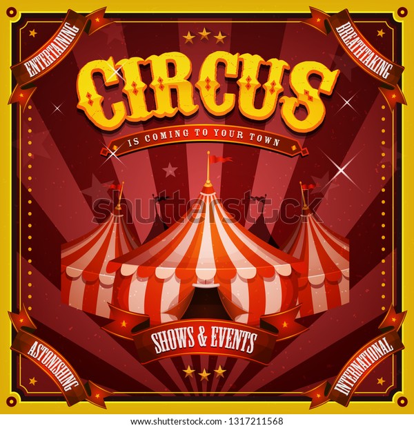 Vintage Circus Poster Big Top Illustration Stock Vector (Royalty Free ...