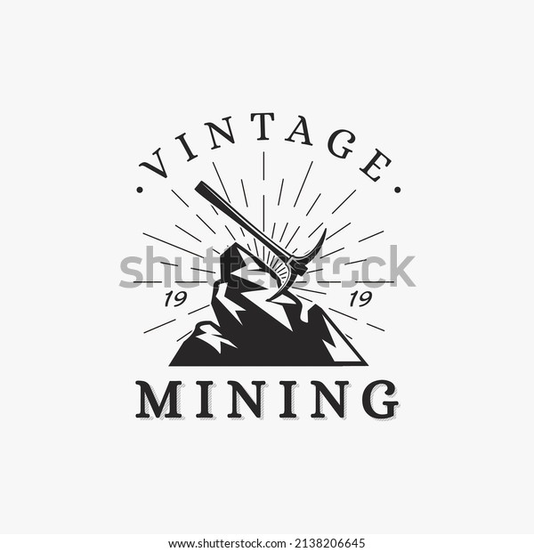 Vintage Classic Mining Cave Logo Mining Stock Vector (Royalty Free ...