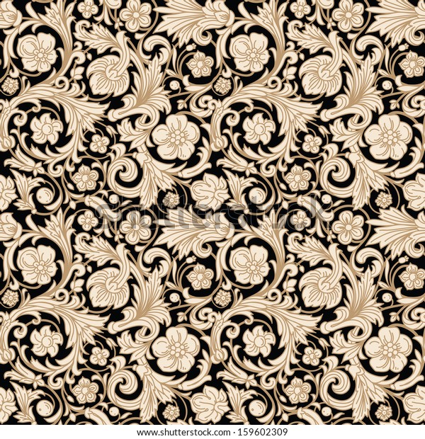 Vintage Classic Ornamental Seamless Vector Pattern Stock Vector ...