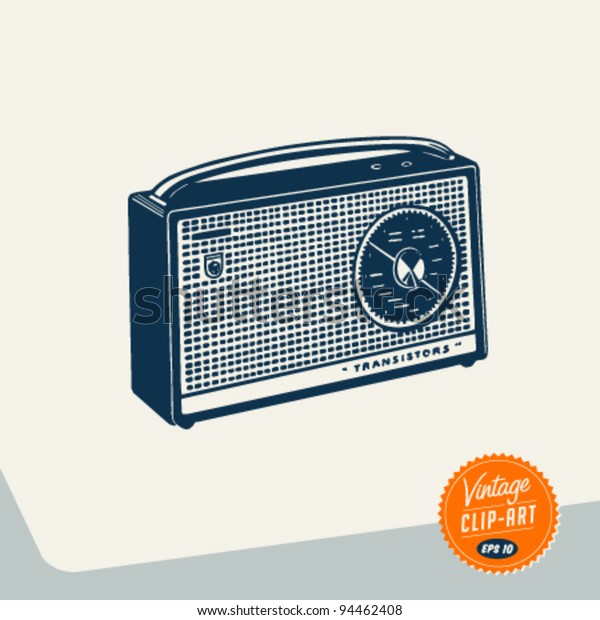 Vintage Clip Art Radio Vector Eps10 Stock Vector (Royalty Free) 94462408