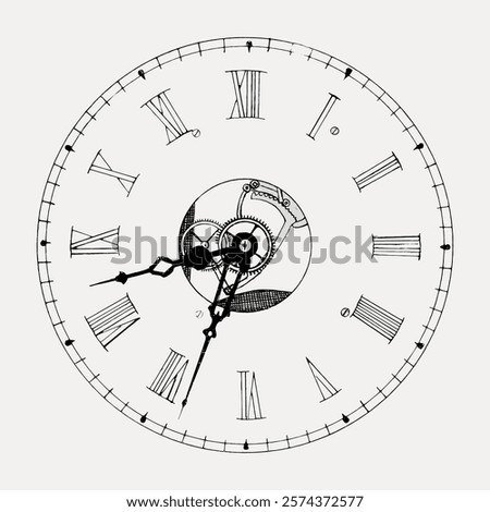 Roman Numeral Clock Drawing | Free download on ClipArtMag