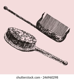 Vintage Combs Vectoriluustration Stock Vector (Royalty Free) 246960298 ...