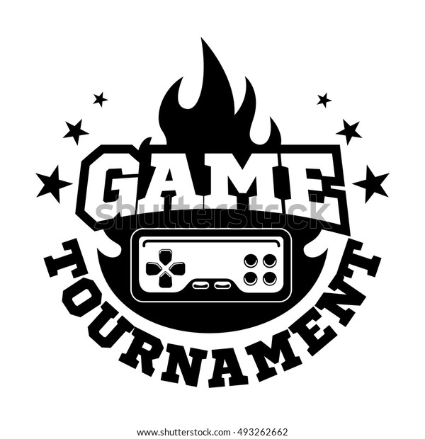 Vintage Computer Video Game Label Monochrome Stock Vector (Royalty Free ...