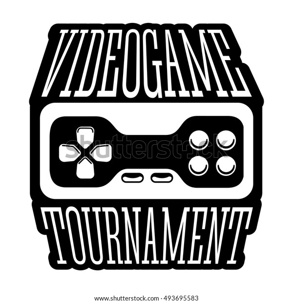 Vintage Computer Video Game Label Icon Stock Vector (Royalty Free ...