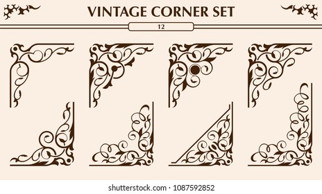 Vintage Corner Set Stock Vector (Royalty Free) 1087592852 | Shutterstock