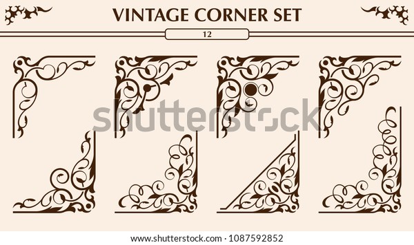 Vintage Corner Set Stock Vector (Royalty Free) 1087592852 | Shutterstock