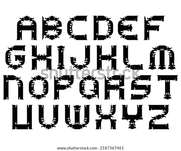 Vintage Decorative Fontcustom Vector Alphabet Stock Vector (Royalty Free) 2187367461 | Shutterstock