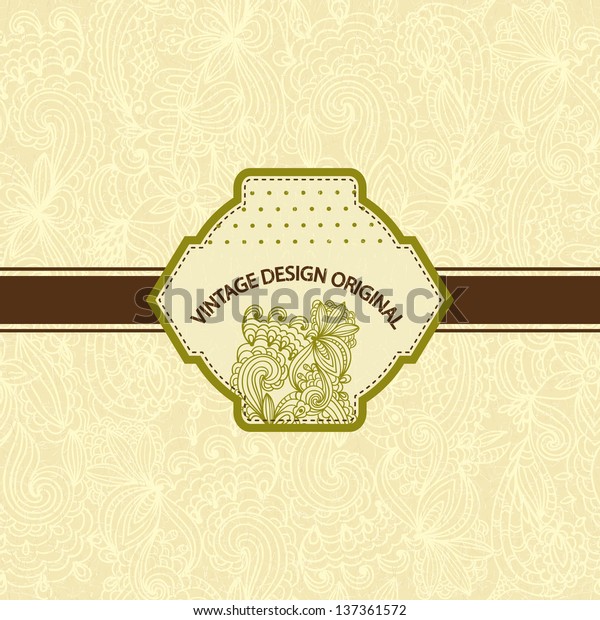 Vintage Design Card Retro Frame Seamless Stock Vector (Royalty Free ...