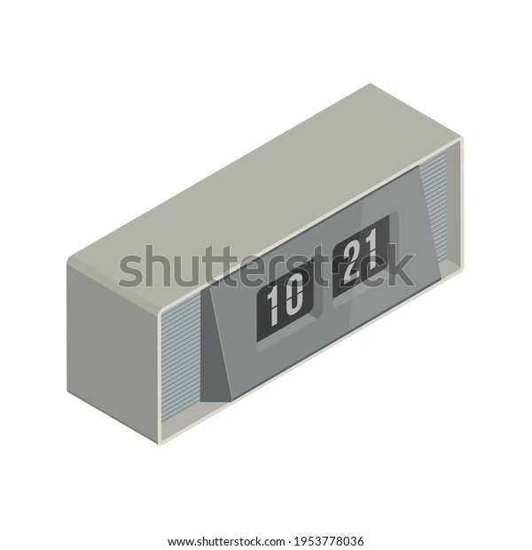 Vintage Design Flip Clock Isolated On Stock Vector (Royalty Free ...