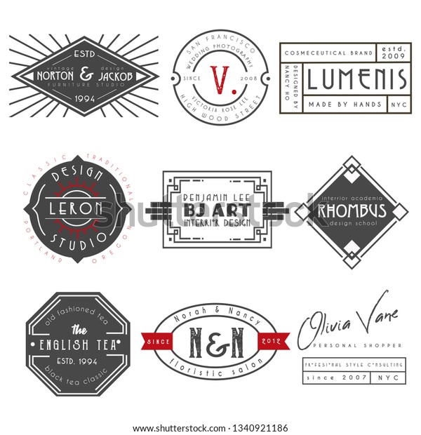 Vintage Distressed Logo Collection Stock Vector (Royalty Free) 1340921186