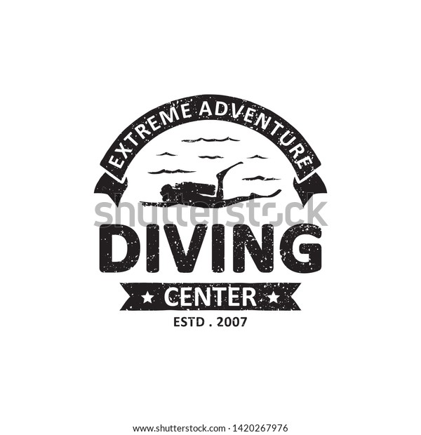 Vintage Diving Badges Labels Emblems Logo Stock Vector (Royalty Free ...