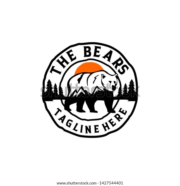Vintage Emblem Bears Bear logo template Premium Vector