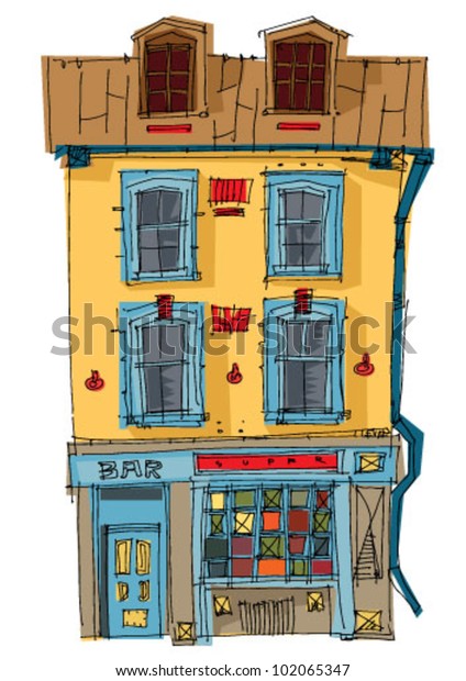 Vintage Facade Cartoon Stock Vector (Royalty Free) 102065347 | Shutterstock