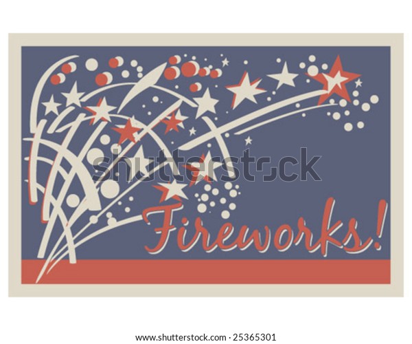 Vintage Fireworks Poster Stock Vector (Royalty Free) 25365301