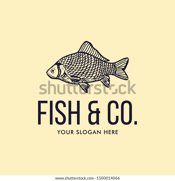 Vintage Fish Logo Handrawn Logo Fish Stock Vector (Royalty Free ...