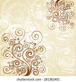 Vintage Floral Backdrop Stock Vector (Royalty Free) 281382401 ...