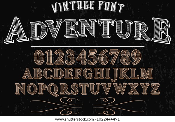 Vintage Font Handcrafted Vector Named Adventure Stock Vector (Royalty ...