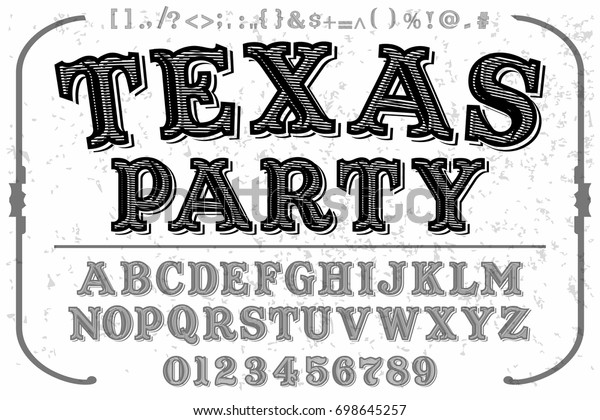 Vintage Font Handcrafted Vector Named Texas Stock Vector (Royalty Free ...