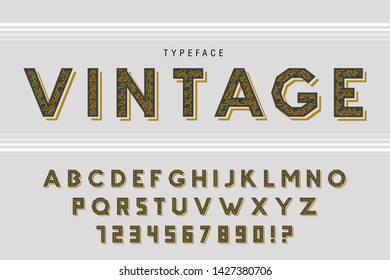 Vintage Font Typeface Retro Shadow Stock Vector (Royalty Free ...