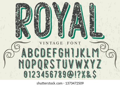 Vintage Font Typeface Vector Named Royal Stock Vector (Royalty Free ...