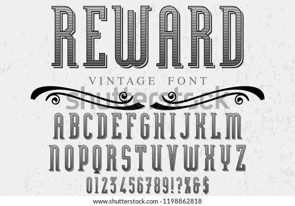 Vintage Font Typeface Vector Named Reward Stock Vector (Royalty Free ...