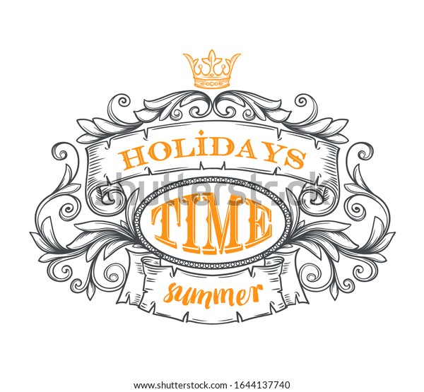 Vintage Frame Cartouche Border Monogram Floral Stock Vector (Royalty ...