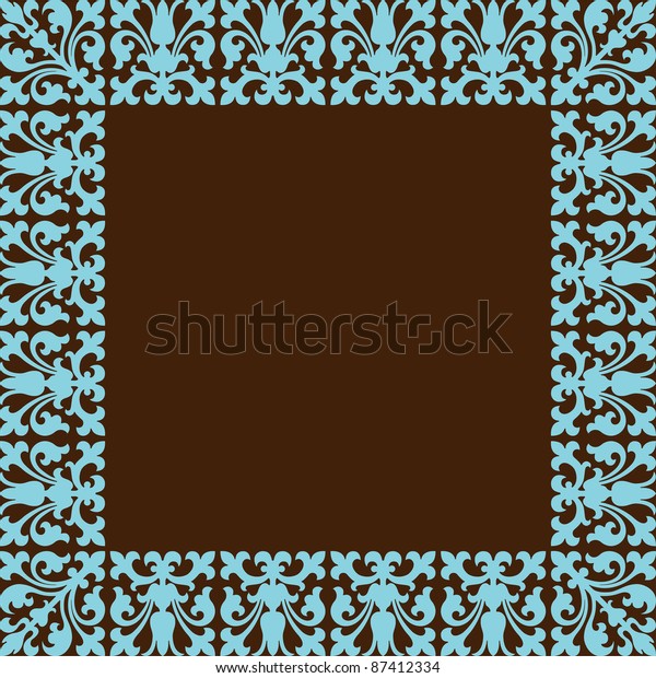 Vintage Frame Design Brown Blue Colors Stock Vector (Royalty Free) 87412334