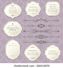 Vintage Frame Page Decoration Set On Stock Vector (Royalty Free ...