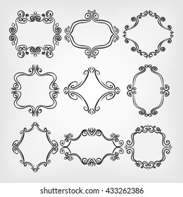 Monogram Frames Set Vector Background Stock Vector (Royalty Free) 255235879