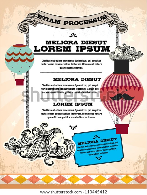 Vintage Fun Fair Poster Template Vectorillustration Stock Vector ...