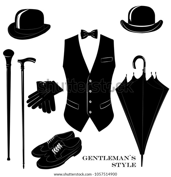 Vintage Gentleman Elegance Vector Set Gentlemans: เวกเตอร์สต็อก (ปลอด ...