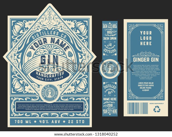 Vintage-Gin-Etikettenvorlage