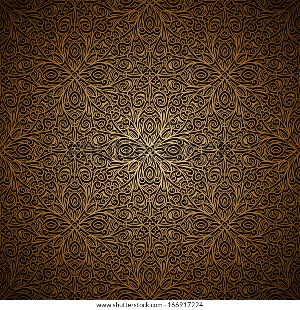 Vintage Gold Background Vector Filigree Seamless Stock Vector (Royalty ...
