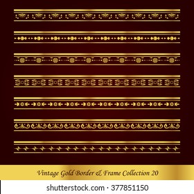 Vintage Gold Border Frame Vector Collection Stock Vector (Royalty Free ...